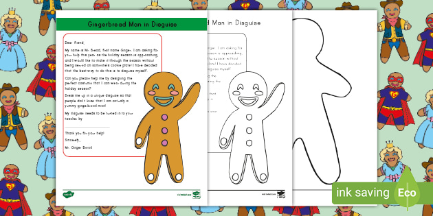 Gingerbread Man in Disguise Project (Teacher-Made)