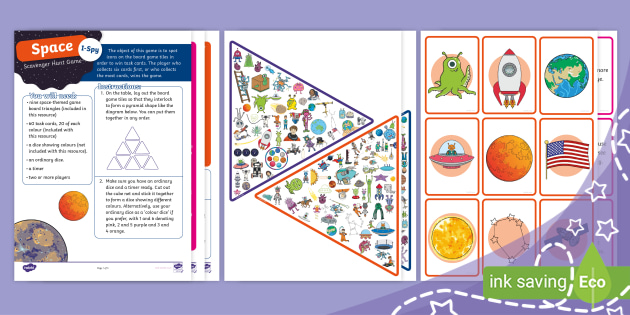 Space I-Spy Scavenger Hunt Game (teacher made)