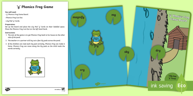 'y' Sound Phonics Frog Game (teacher made)