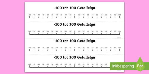 Getallelyn van -100 tot 100 Stroke (teacher made)