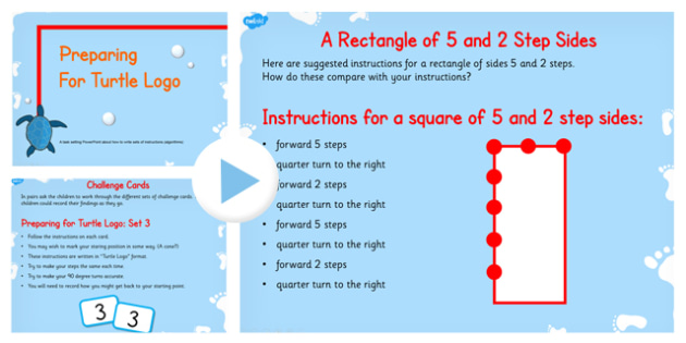 Prepare Turtle Logo Follow Instruction Algorithm Teach PowerPoint