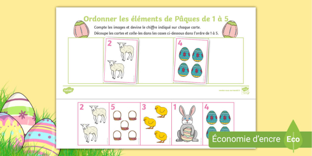 * NEW * Ordonner les éléments de Pâques de 1 à 5