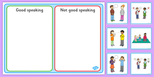 Good Speaking Sorting and Discussion Cards (teacher made)