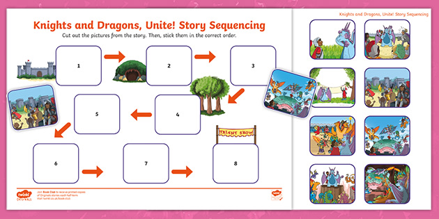 Knights and Dragons, Unite! Story Sequencing Activity