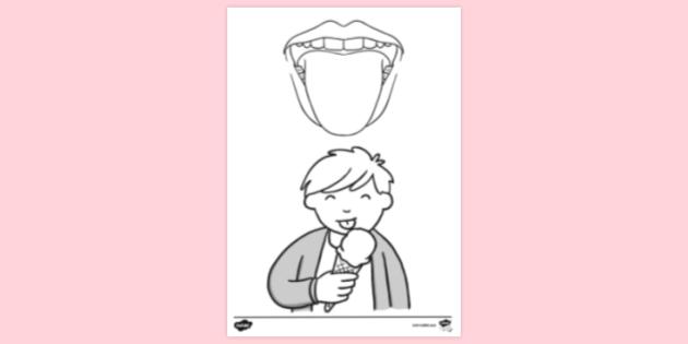 FREE! - Tasting Colouring Sheet | My Five Senses