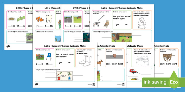 EYFS Phase 3 Phonics Activity Mats (teacher made)