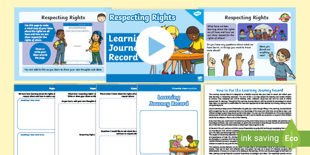 Citizenship KS1 Respecting Rights Learning Journey Record Resource Pack