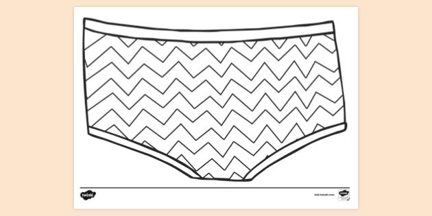 FREE! - Underwear with Purple Zig Zags Sheet | Colouring Sheets