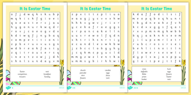 It Is Easter Time Word Search - it is easter time, easter