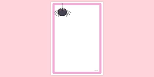 FREE! - Preschool Spider Page Border | Page Borders