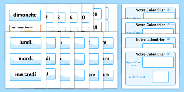 Our Classroom Calendar French Version - calendars, France