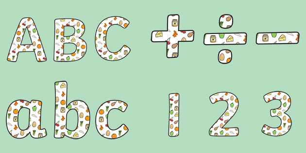 Healthy Eating Display Lettering