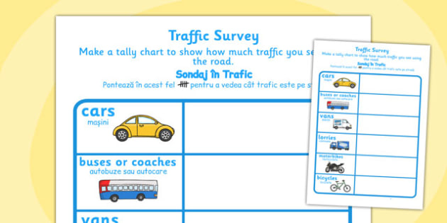 Traffic Survey Worksheets | twinkl.com.au