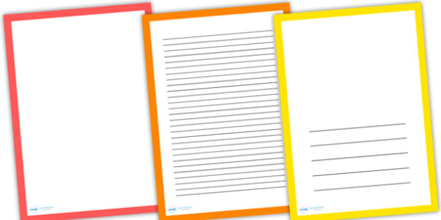 Multicolour Page Borders - writing templates, writing frames