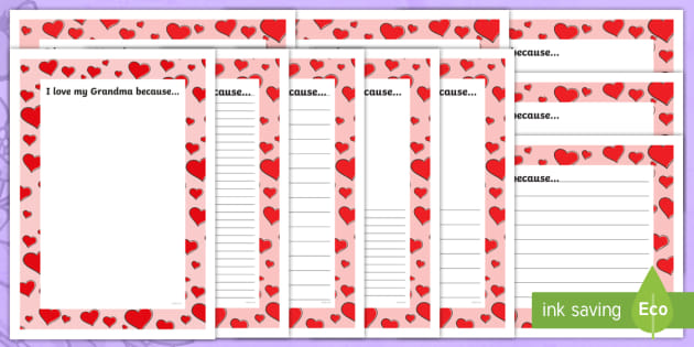 I Love My Grandma - Mother's Day Page Borders (teacher made)