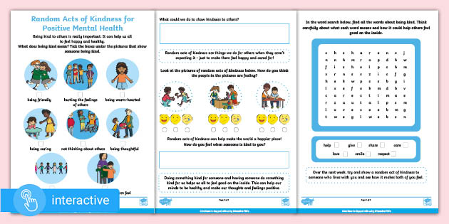 Interactive PDF: Random Acts of Kindness 5–7 Activity