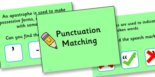 Punctuation Matching PowerPoint Activity (teacher made)
