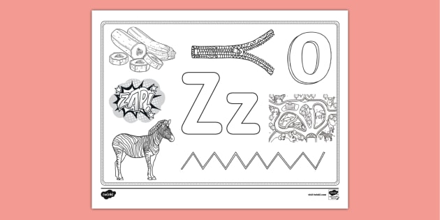 alphabet letter z coloring pages