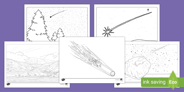 Meteor Shower Colouring Pages (teacher made)