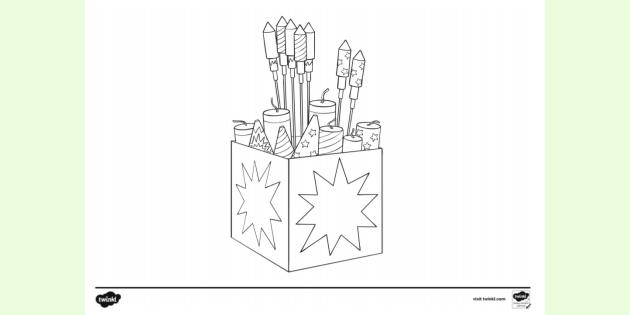 FREE! - Firework Box Colouring Sheet (teacher made)