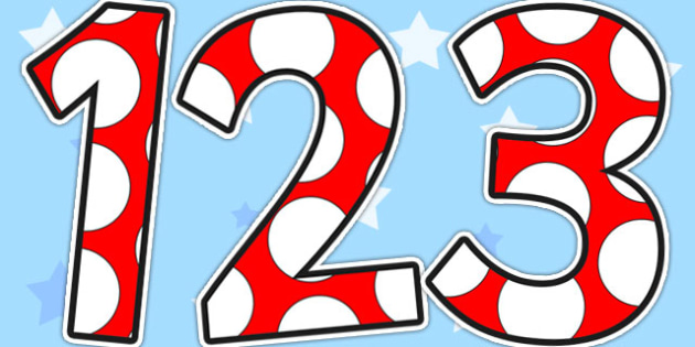 Red and White Spots Display Numbers (teacher made)