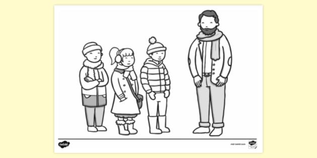 FREE! - Children Lining up Appropriately Colouring Sheet