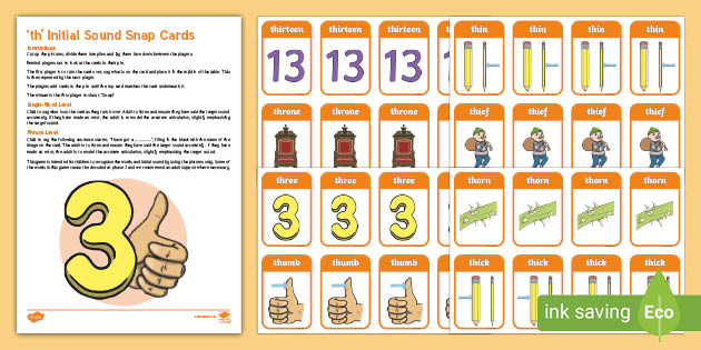 Initial 'th' Sound Snap Cards Game (teacher made)