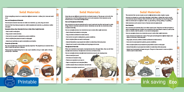 Solids | Solid Materials | Notes and Questions