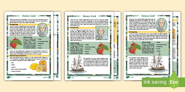 LKS2 James Lind Differentiated Reading Comprehension