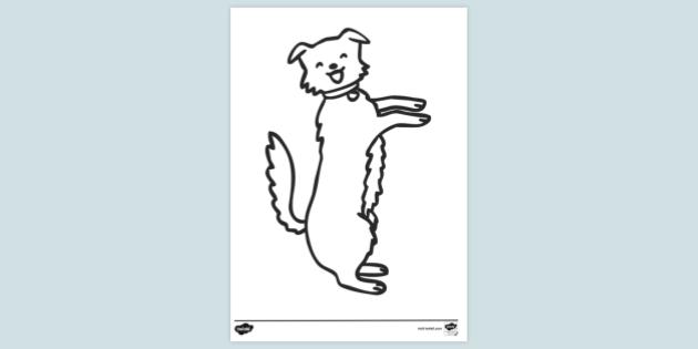 FREE! - Dog Walking On Hind Legs Colouring Sheet | Colouring Sheets