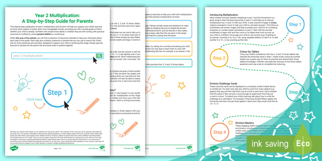 Parent Guides For Multiplication and Division -Year 1 Subject Support ...