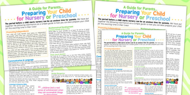 Preparing Your Child For Nursery Preschool Guide Parents Poster