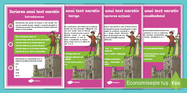 Compunerea unui text narativ – Planșe cu instrucțiuni