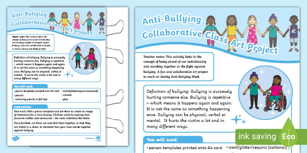 KS1 Anti Bullying Collaborative Class Art Project