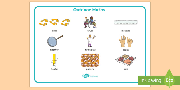 Outdoor Maths Learning Word Mat (teacher made)
