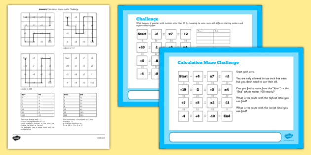Maths Mazes Challenge Display Posters | KS1 (teacher made)