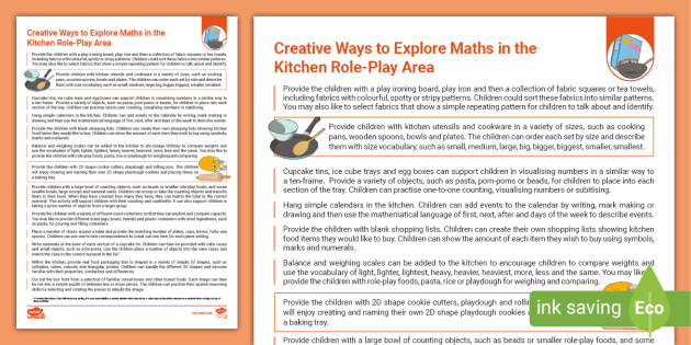 👉 Maths Kitchen Role Play ideas - Explore Maths in the Kitchen