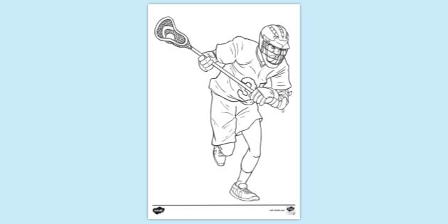 FREE! - Someone Playing Lacrosse Colouring | Colouring Sheets
