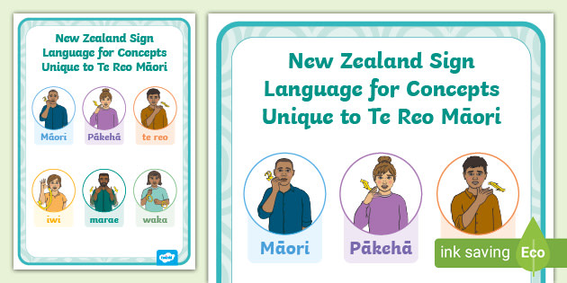 New Zealand Sign Language- Concepts Unique to Te Reo Māori Display Poster