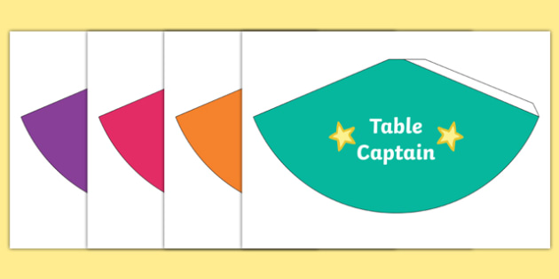 👉 Table Captain Cones (teacher made)