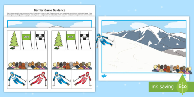 Winter Paralympics Paraskiing Barrier Game