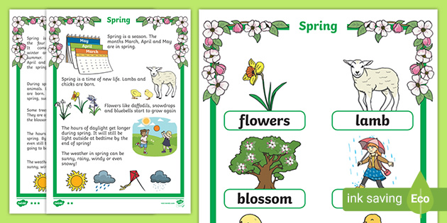 Let's Find Out About Spring Fact File (teacher made)
