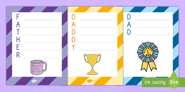 Father's Day Acrostic Poem Writing Templates | Twinkl USA