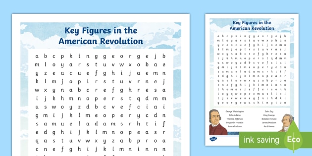Key Figures in the American Revolution Word Search