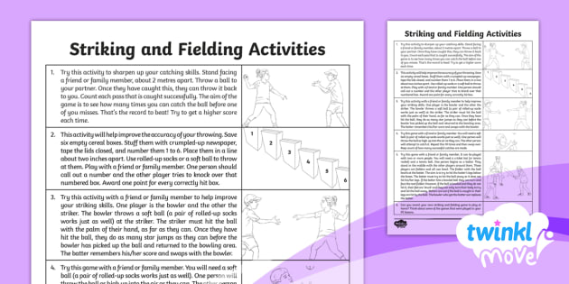 Year 3 Striking and Fielding Homework | Twinkl Move PE KS2