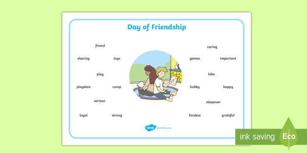 International Day of Friendship CfE First Level Word Mat