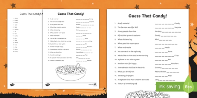 Guess That Candy Worksheet / Worksheet, worksheet