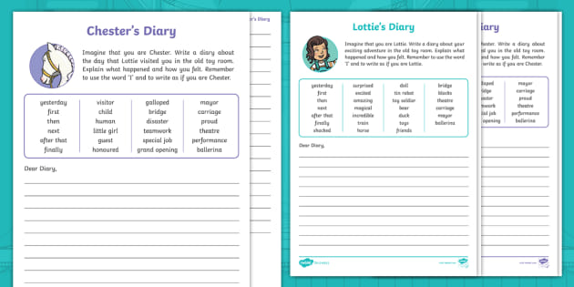 The Old Toy Room: Diary Writing Activity Sheets