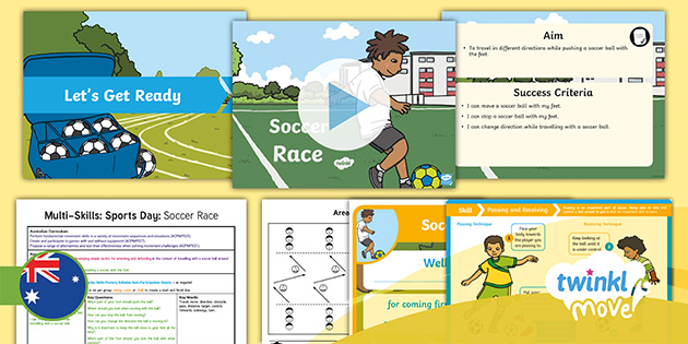 Move PE Year 1 Multi-Skills: Sports Day Lesson 5: Soccer Race Lesson Pack