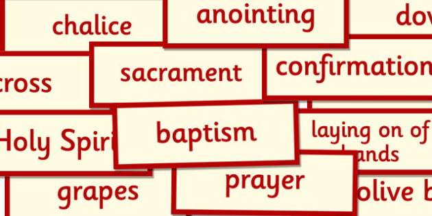 Confirmation Word Cards (teacher made)